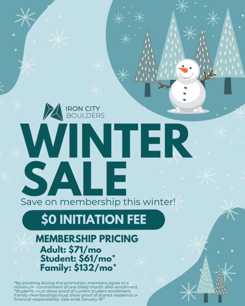 Winter Membership Sale at ICB - Iron City Boulders